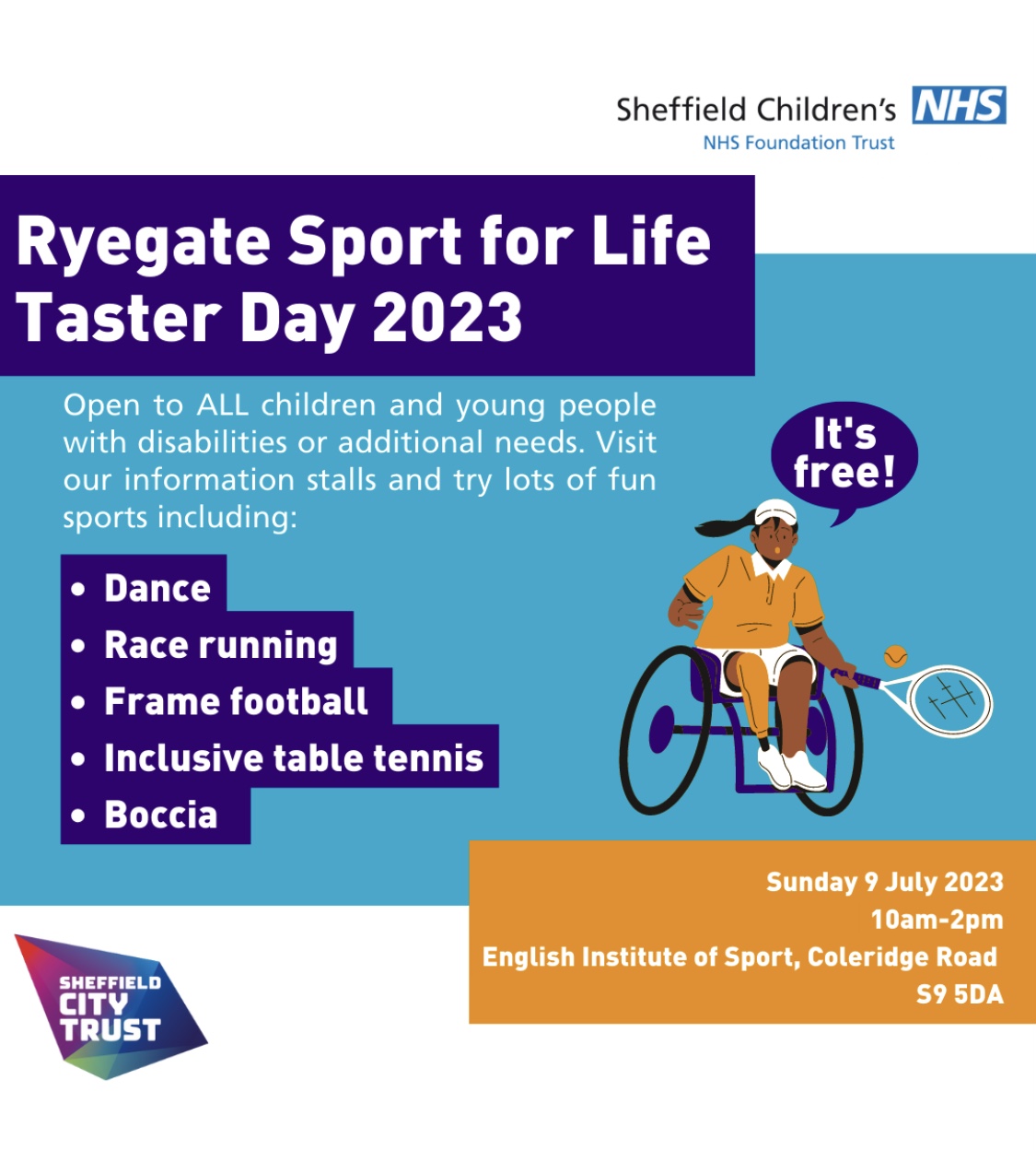 Ryegate Sport for Life Taster Day - 09.07.2023 - Sheffield Olympic ...
