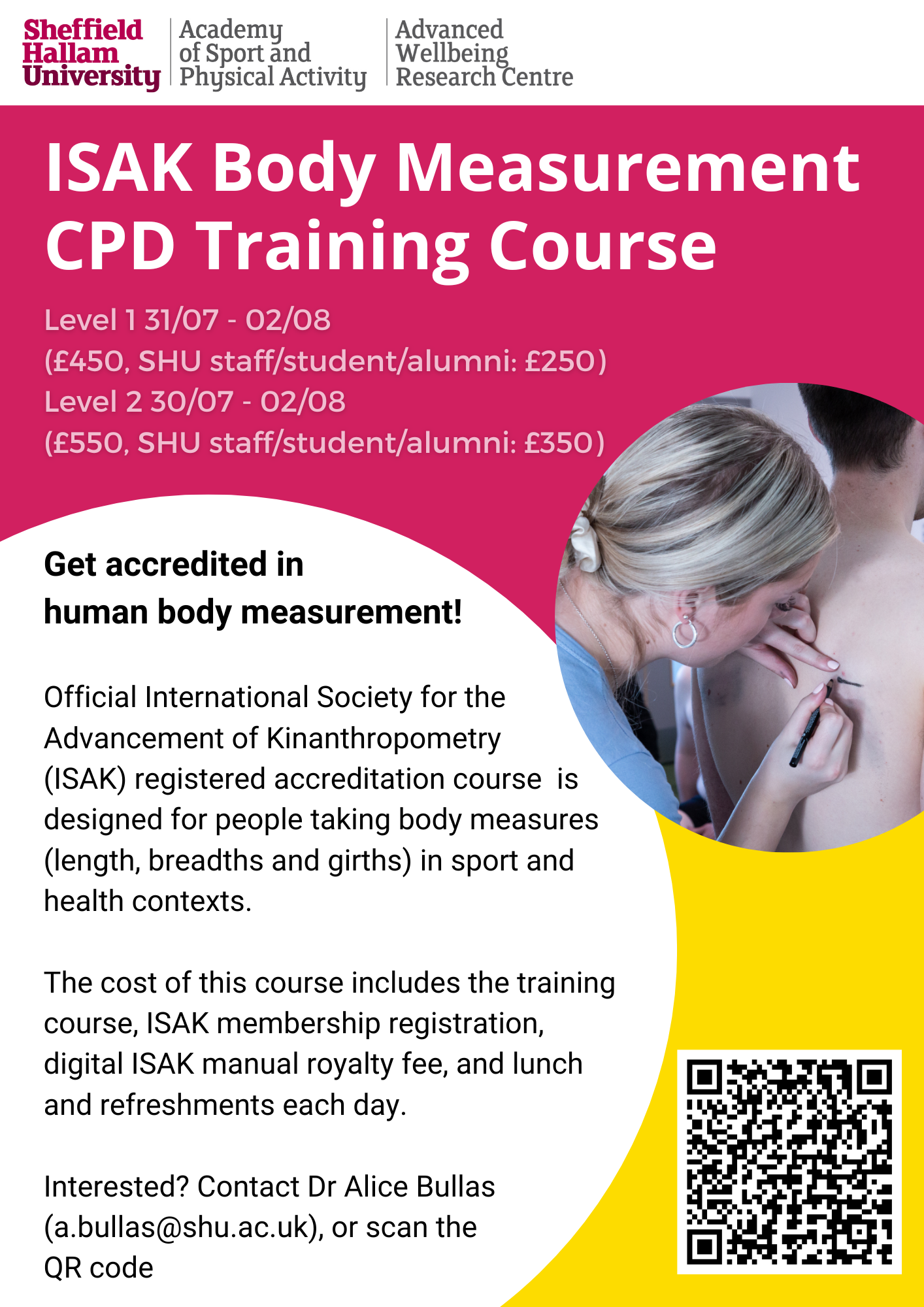 ISAK Body Measurement CPD training course (Level 2) - 30.07.2024 - 02. ...