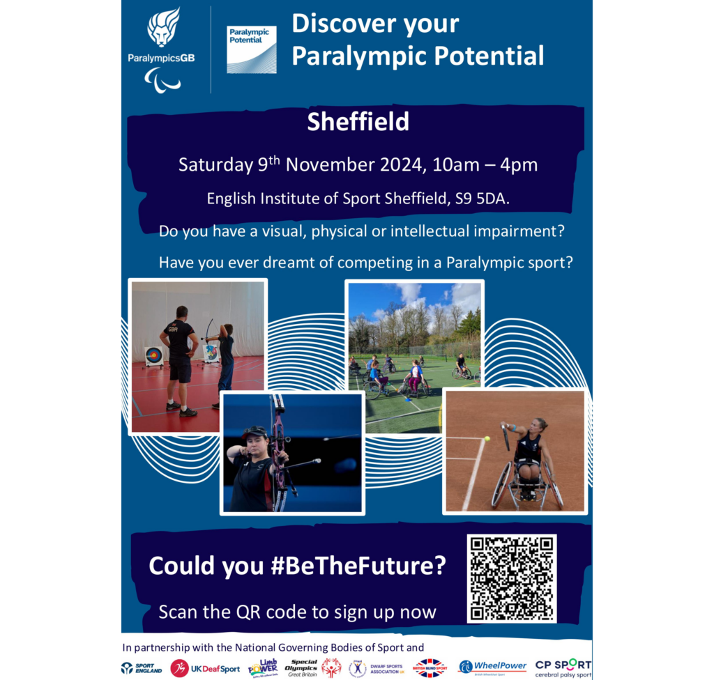 Discover Your Paralympic Potential - 09.11.2024 - Sheffield Olympic ...