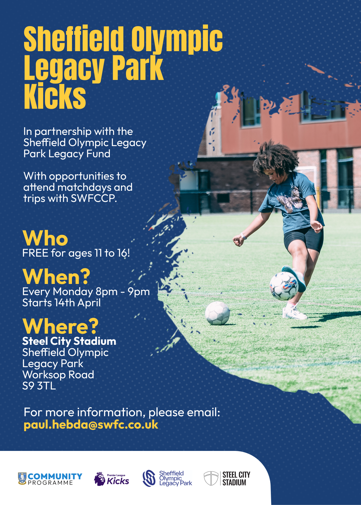 Football session for 11-16 year olds - 11.08.2025 - Sheffield Olympic Legacy Park